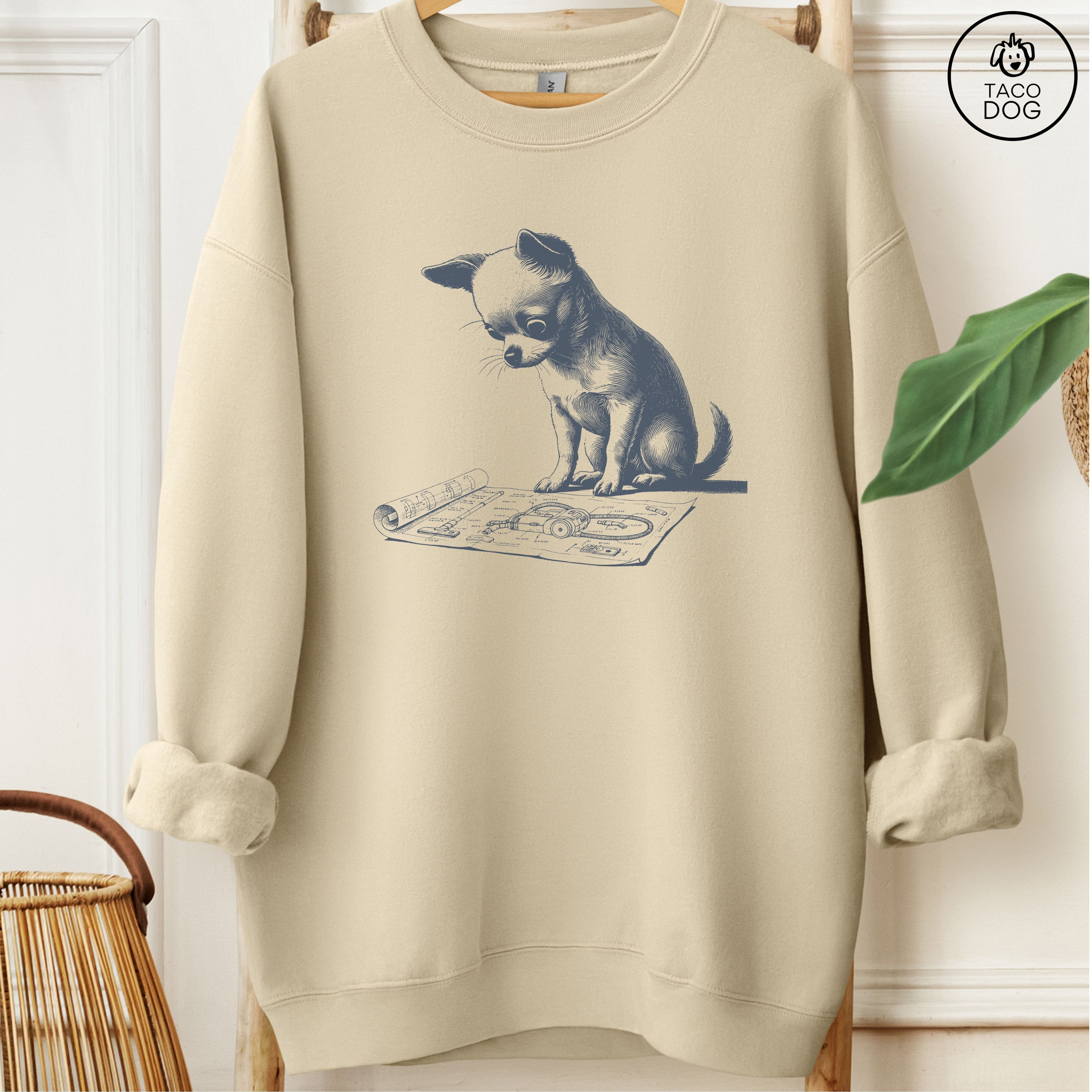 Chihuahua Vacuum Blueprint Sweatshirt – TacoDog