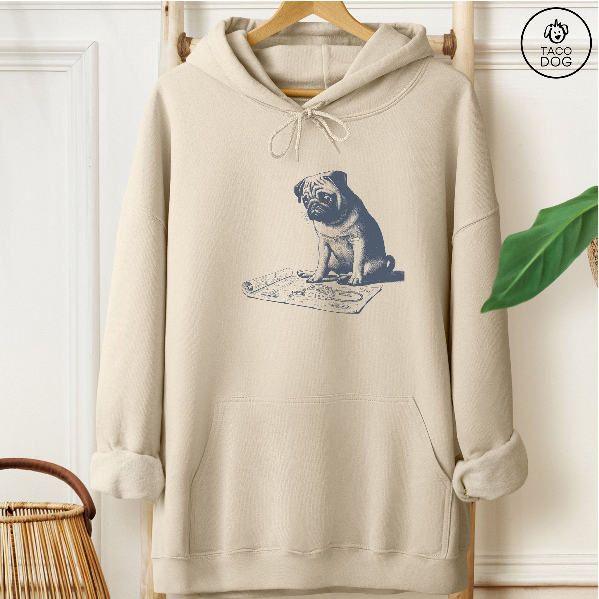Pug Vacuum Blueprint Hoodie – TacoDog